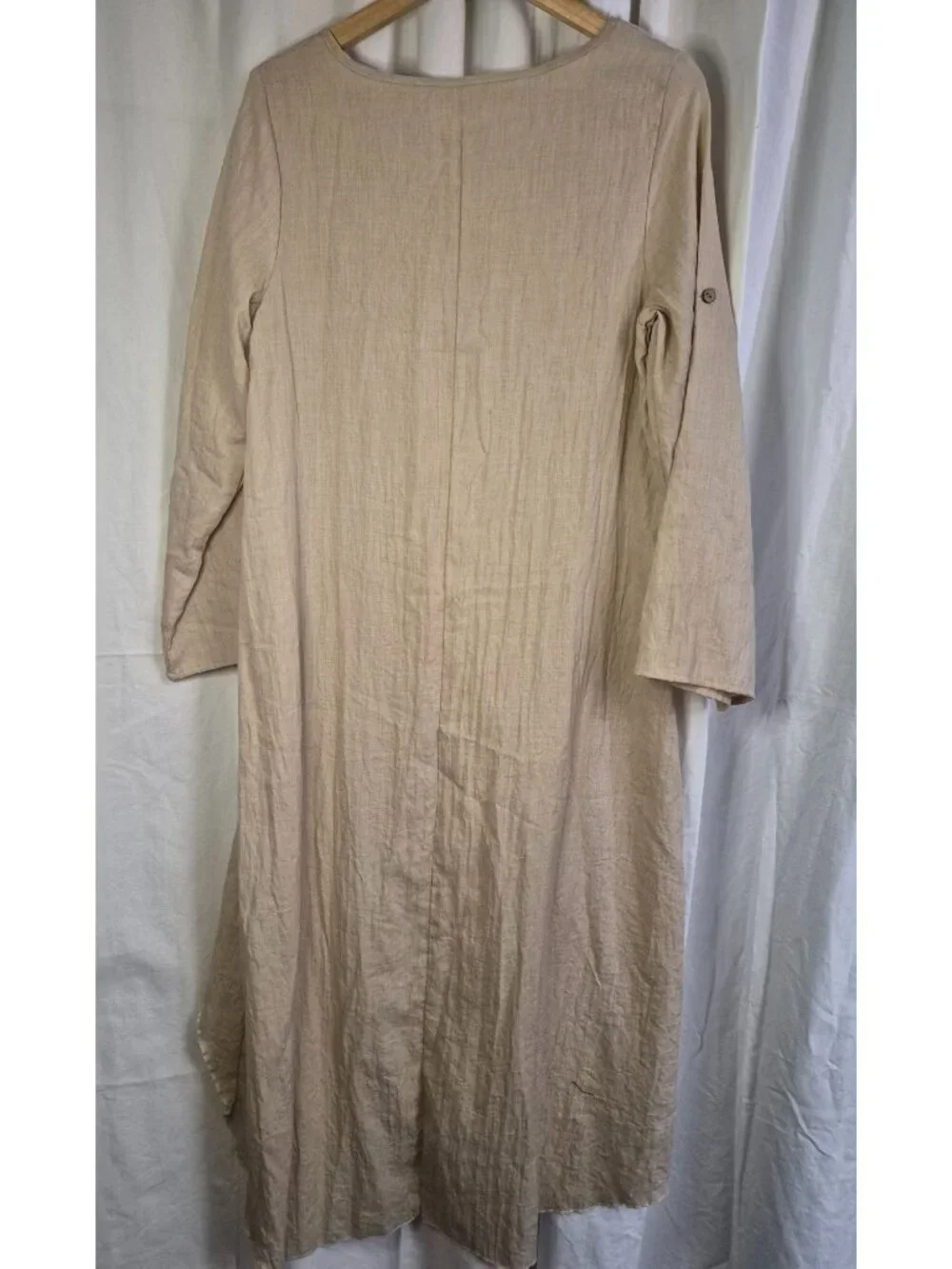 unbranded | Tops | Large Linen Beige Boho Peasant Lagenlook Beach ...